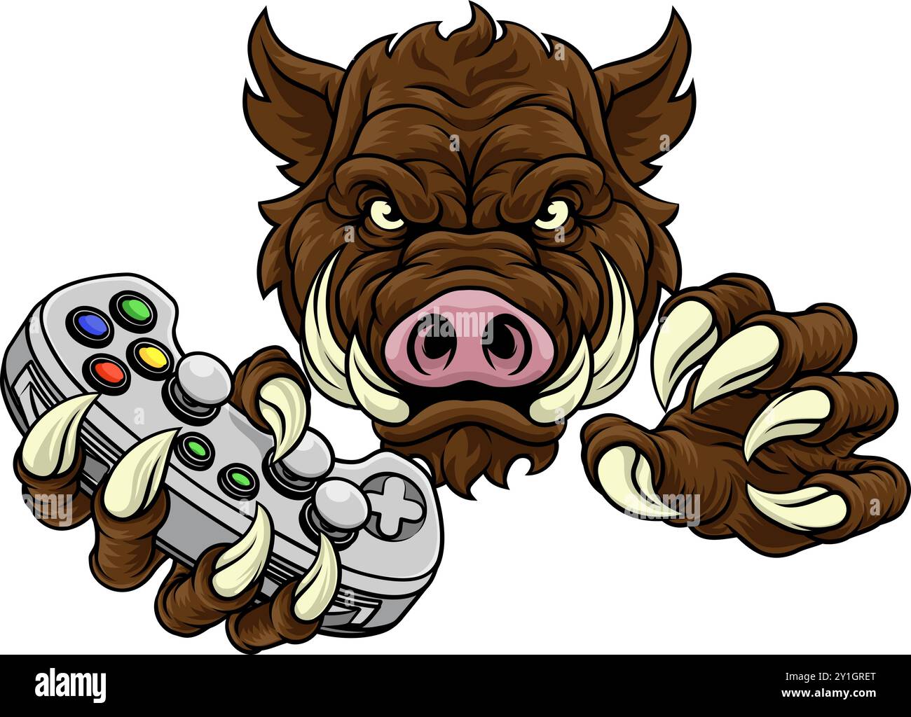 Boar Wild Hog Razorback Warthog Pig Gaming Mascot Stock Vector Image ...