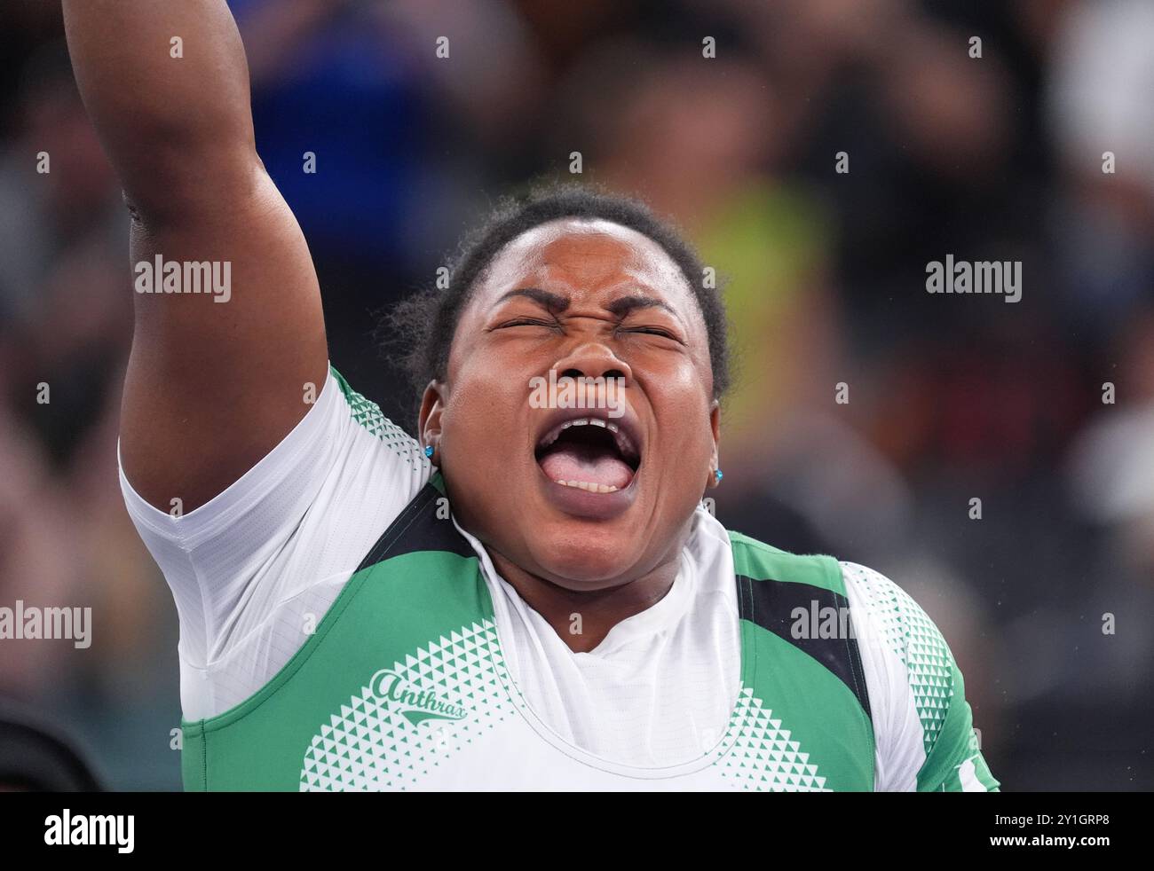 Paris, France. 6th Sep, 2024. Onyinyechi Mark of Nigeria reacts during ...