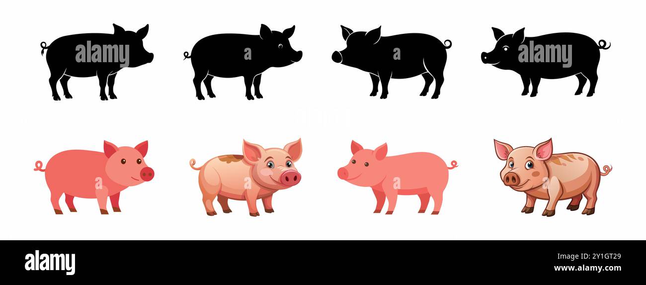 Cartoon pigs hi-res stock photography and images - Alamy