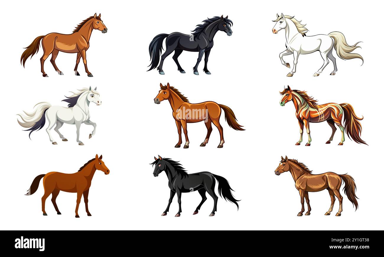 Cartoon horses hi-res stock photography and images - Alamy