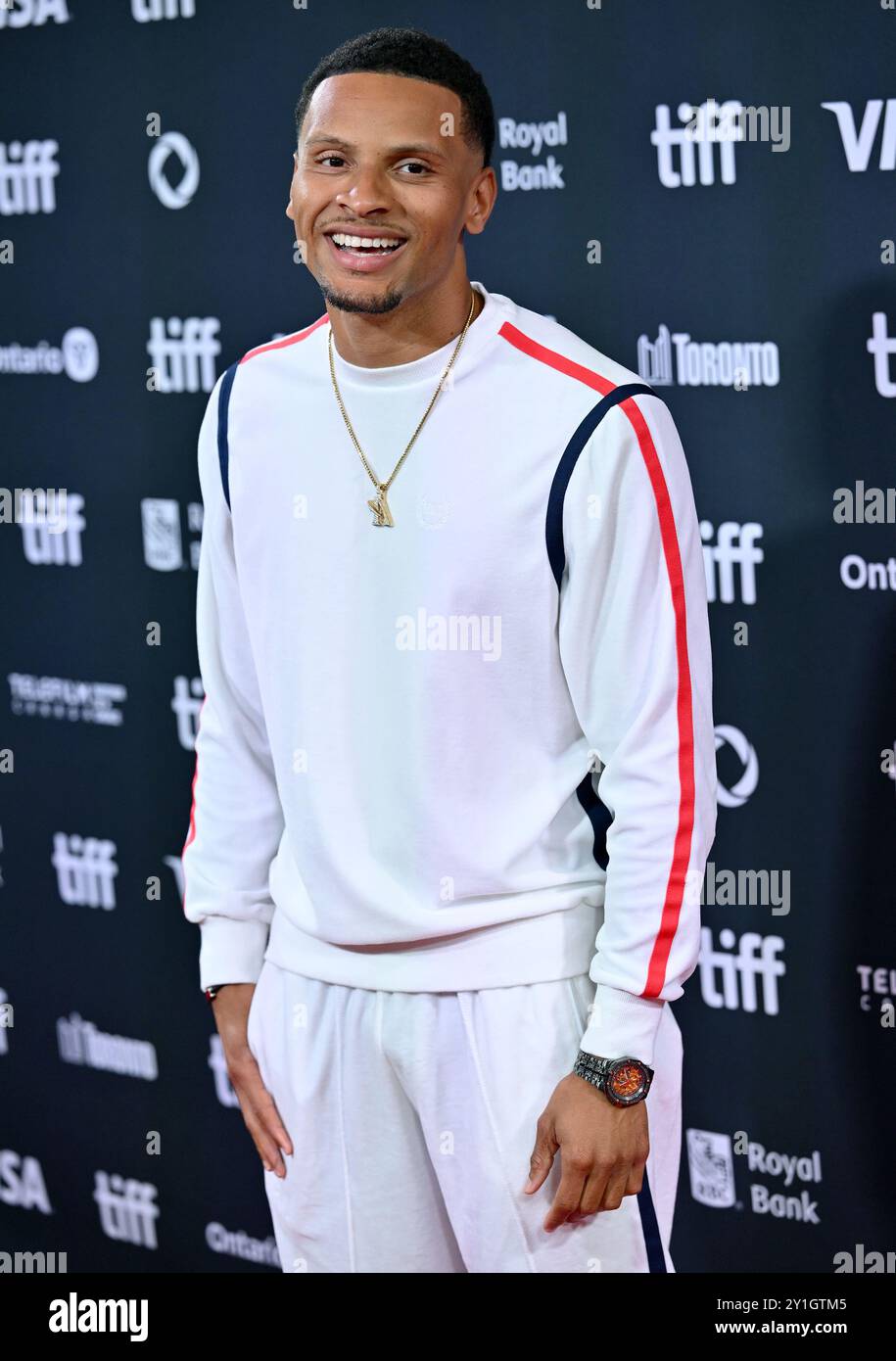 Toronto, Canada. 06th Sep, 2024. Canadian sprinter Andre De Grasse ...