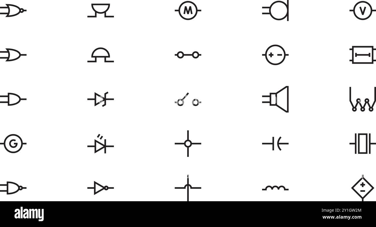 Electronics symbols icons High-Quality Vector Icons Collection with ...