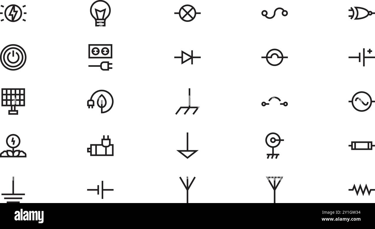 Electronics symbols icons High-Quality Vector Icons Collection with ...