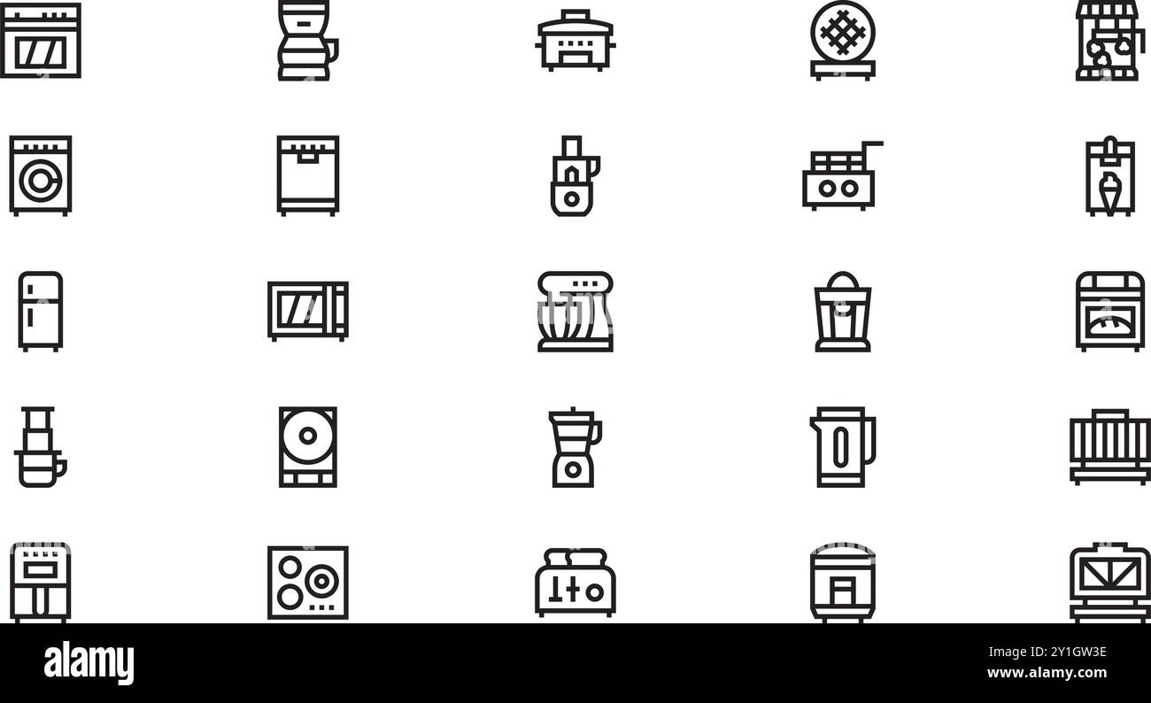 Kitchen appliance icons High-Quality Vector Icons Collection with ...