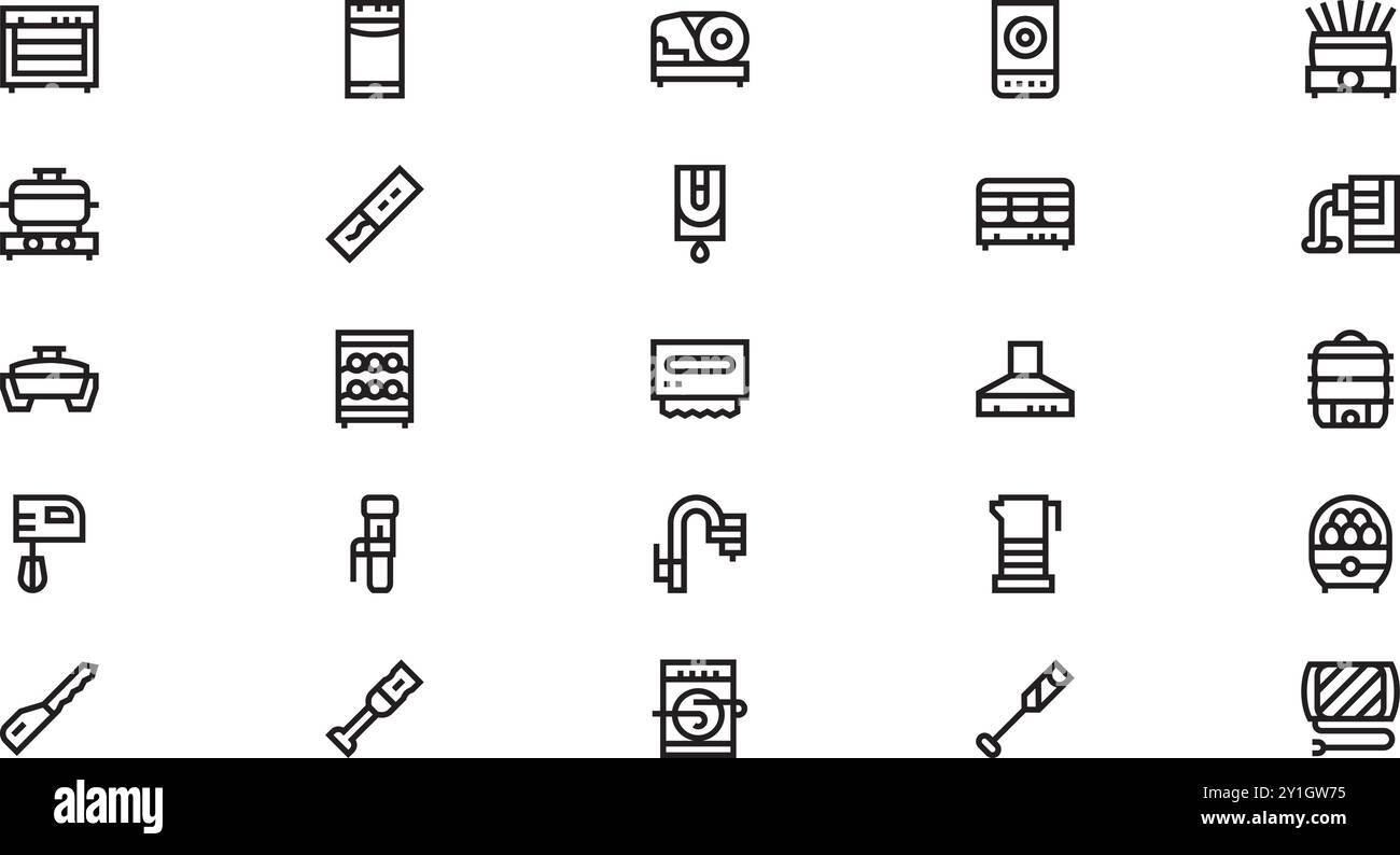 Kitchen appliance icons High-Quality Vector Icons Collection with ...