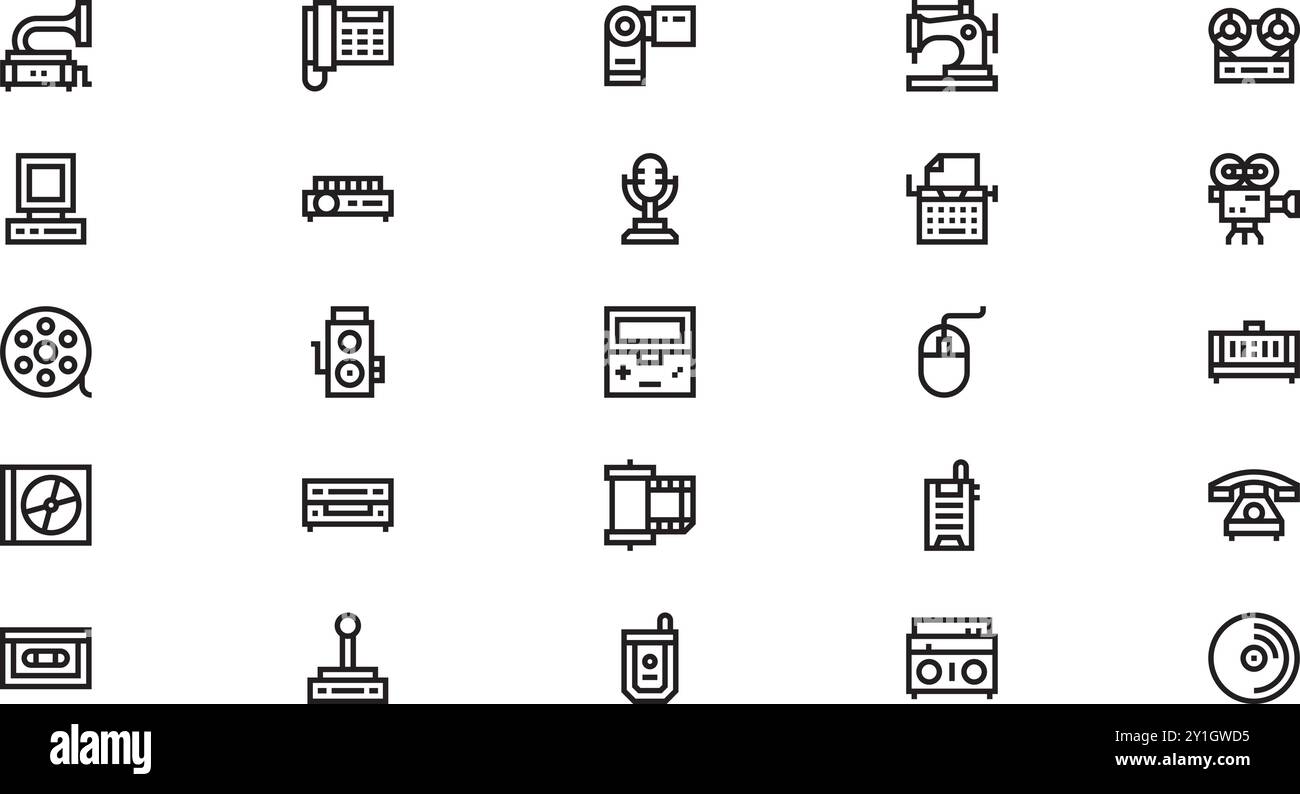 Vintage devices icons High-Quality Vector Icons Collection with ...