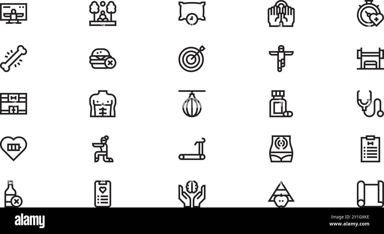 Physical wellbeing icons High-Quality Vector Icons Collection with ...