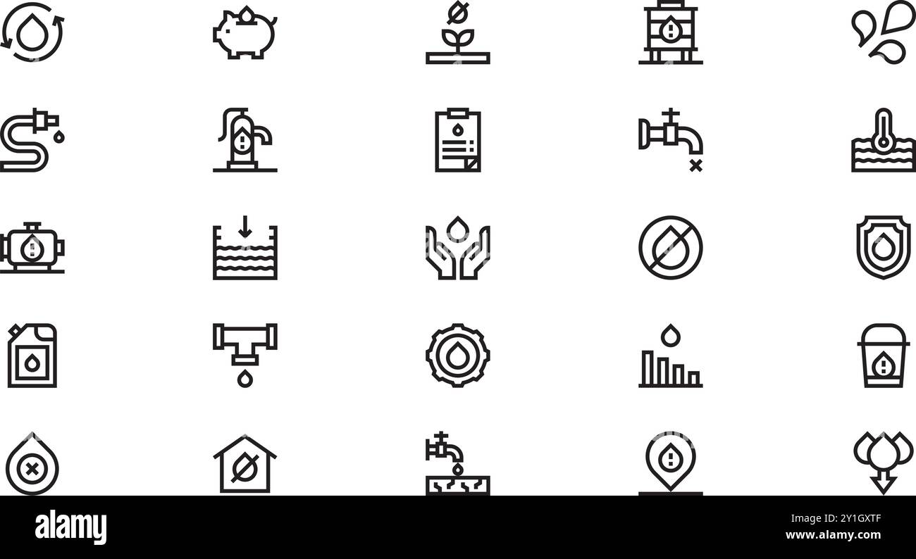 Water shortage icons High-Quality Vector Icons Collection with Editable ...