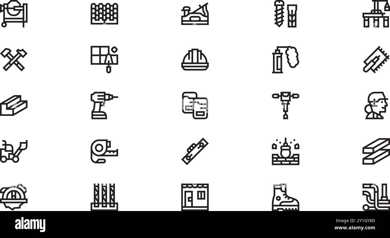 Construction materials and tools icons High-Quality Vector Icons ...