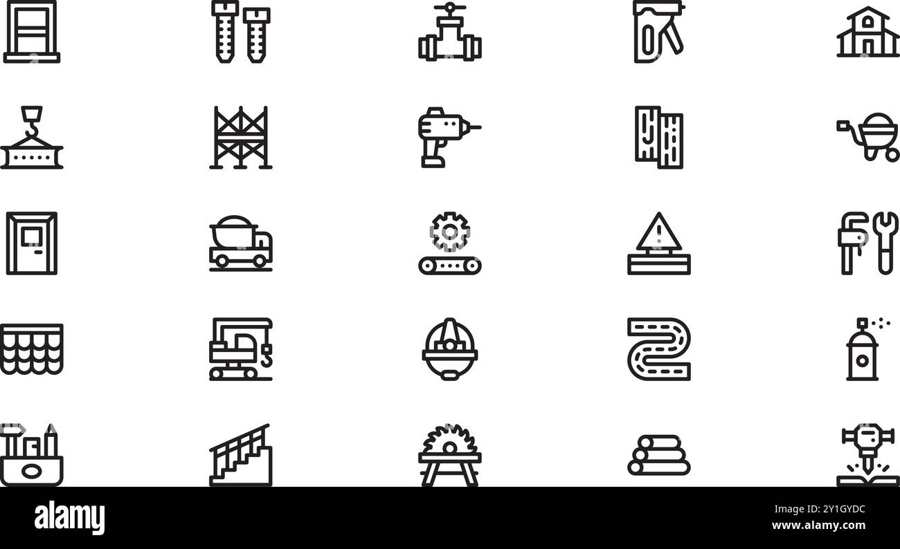 Building construction icons High-Quality Vector Icons Collection with ...