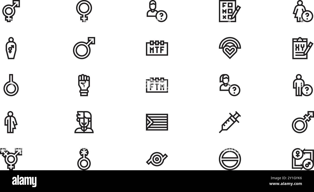 Gender identity icons High-Quality Vector Icons Collection with ...