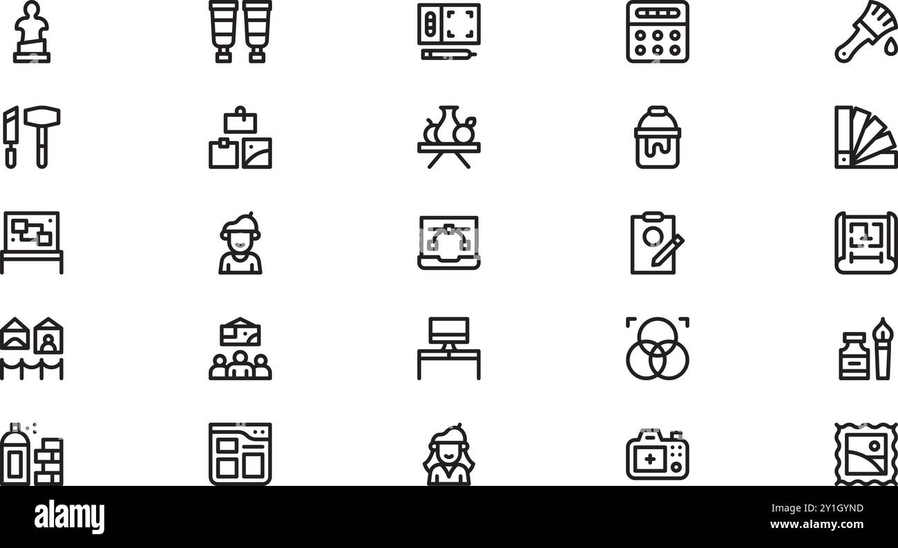 Art studio icons High-Quality Vector Icons Collection with Editable ...