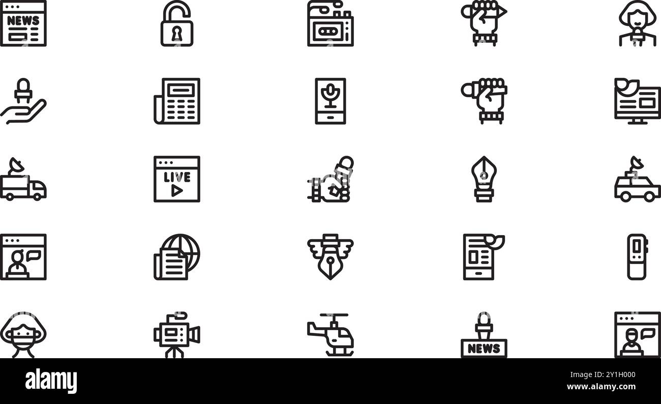 World press freedom day icons High-Quality Vector Icons Collection with ...