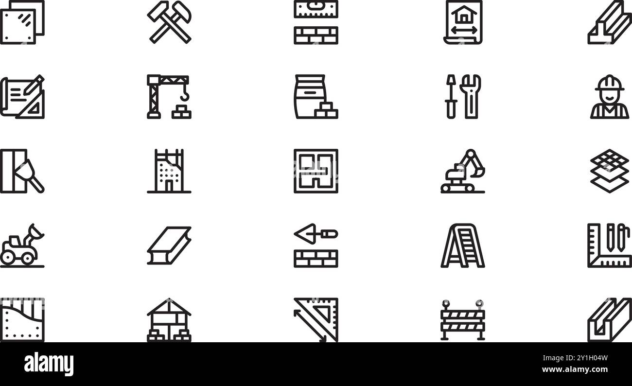 Building construction icons High-Quality Vector Icons Collection with ...
