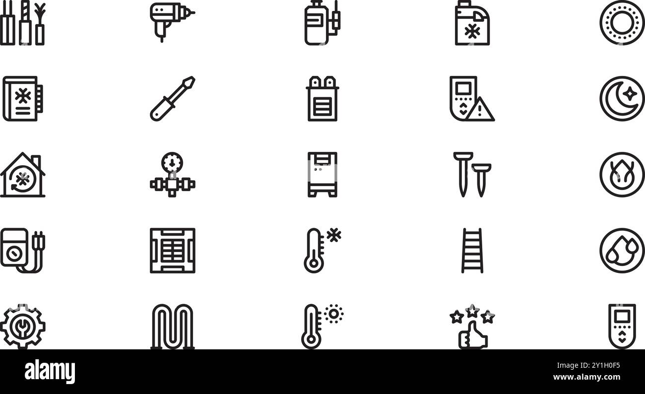 Air conditioning maintenance icons High-Quality Vector Icons Collection ...
