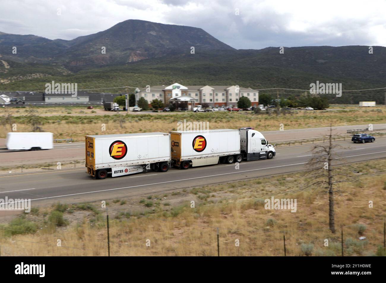 Double trailer truck hi-res stock photography and images - Alamy