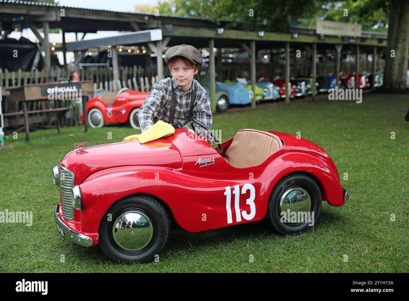 Goodwood, West Sussex, UK. 7th September 2024. A competitor prepares ...
