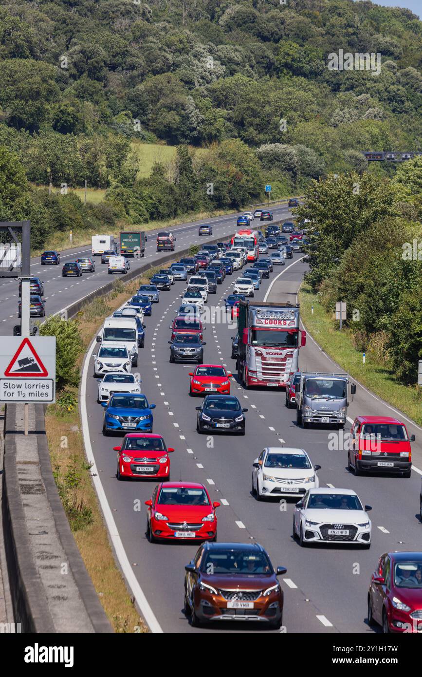 Traffic jam M5 South bound Stock Photo - Alamy