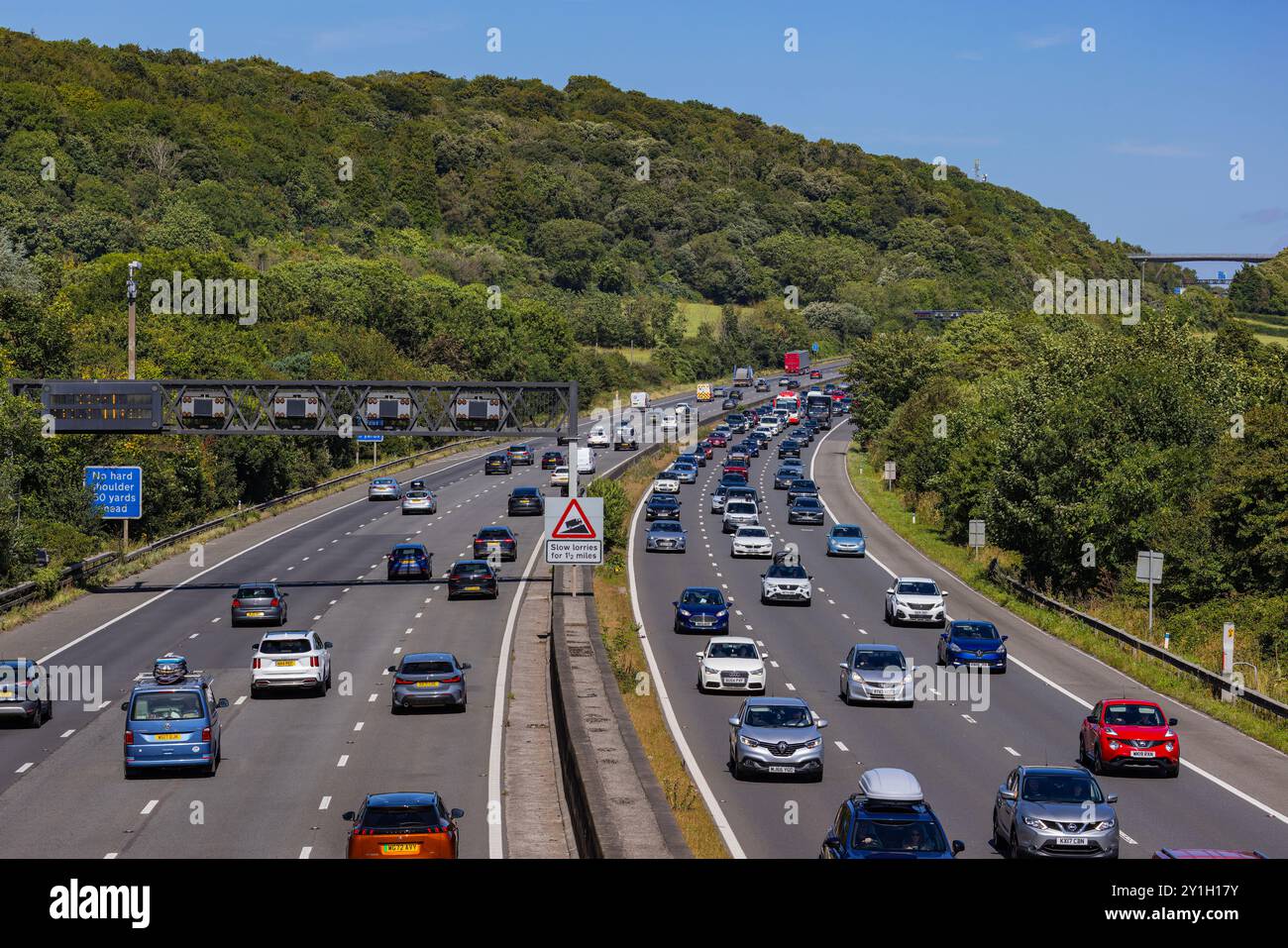 Traffic jam M5 South bound Stock Photo - Alamy
