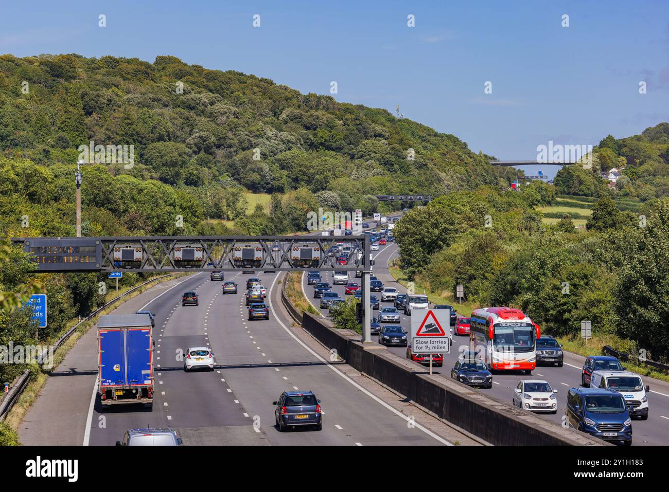 Traffic jam M5 South bound Stock Photo - Alamy