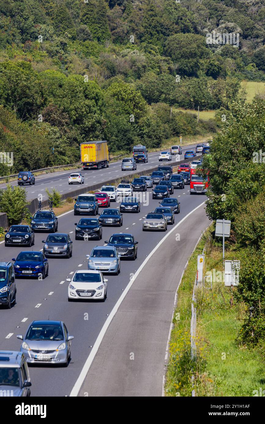 Traffic jam M5 South bound Stock Photo - Alamy
