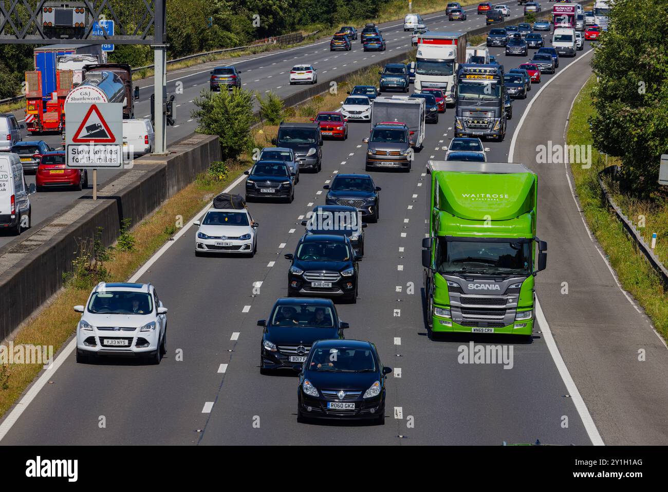 Traffic jam M5 South bound Stock Photo - Alamy