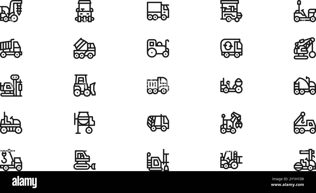 Construction vehicles icons High-Quality Vector Icons Collection with ...