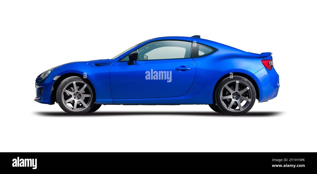 Subaru BRZ sport car, side view isolated on white background Stock ...
