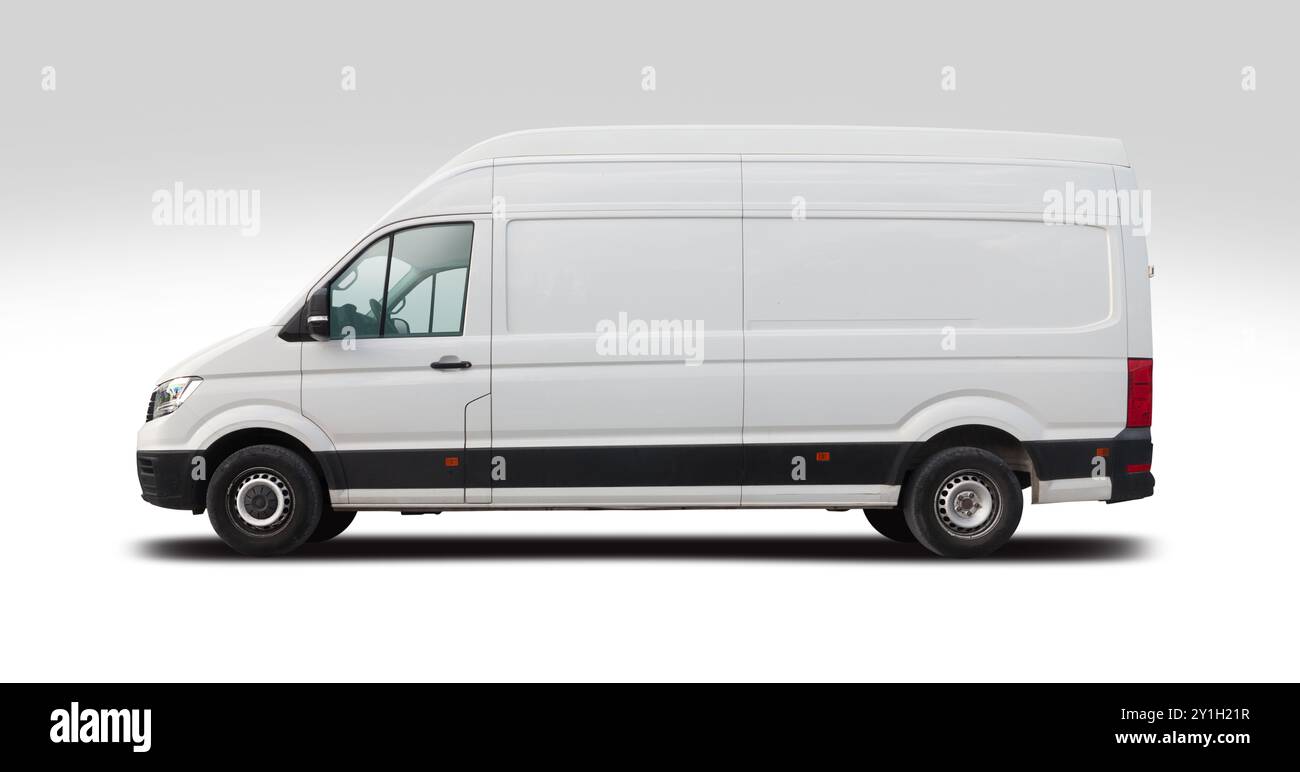 VW Crafter van side view isolated on white background Stock Photo - Alamy
