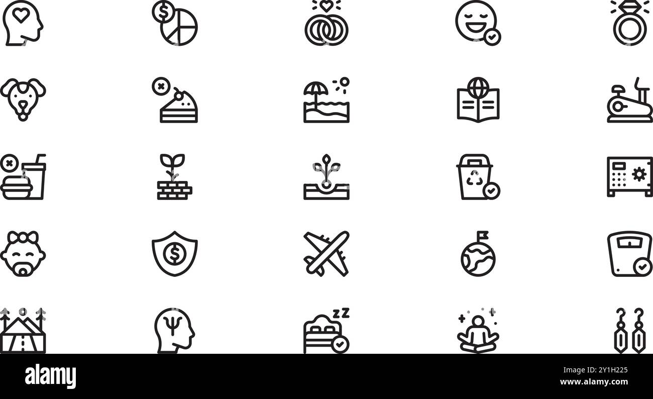 Goals for the year icons High-Quality Vector Icons Collection with ...