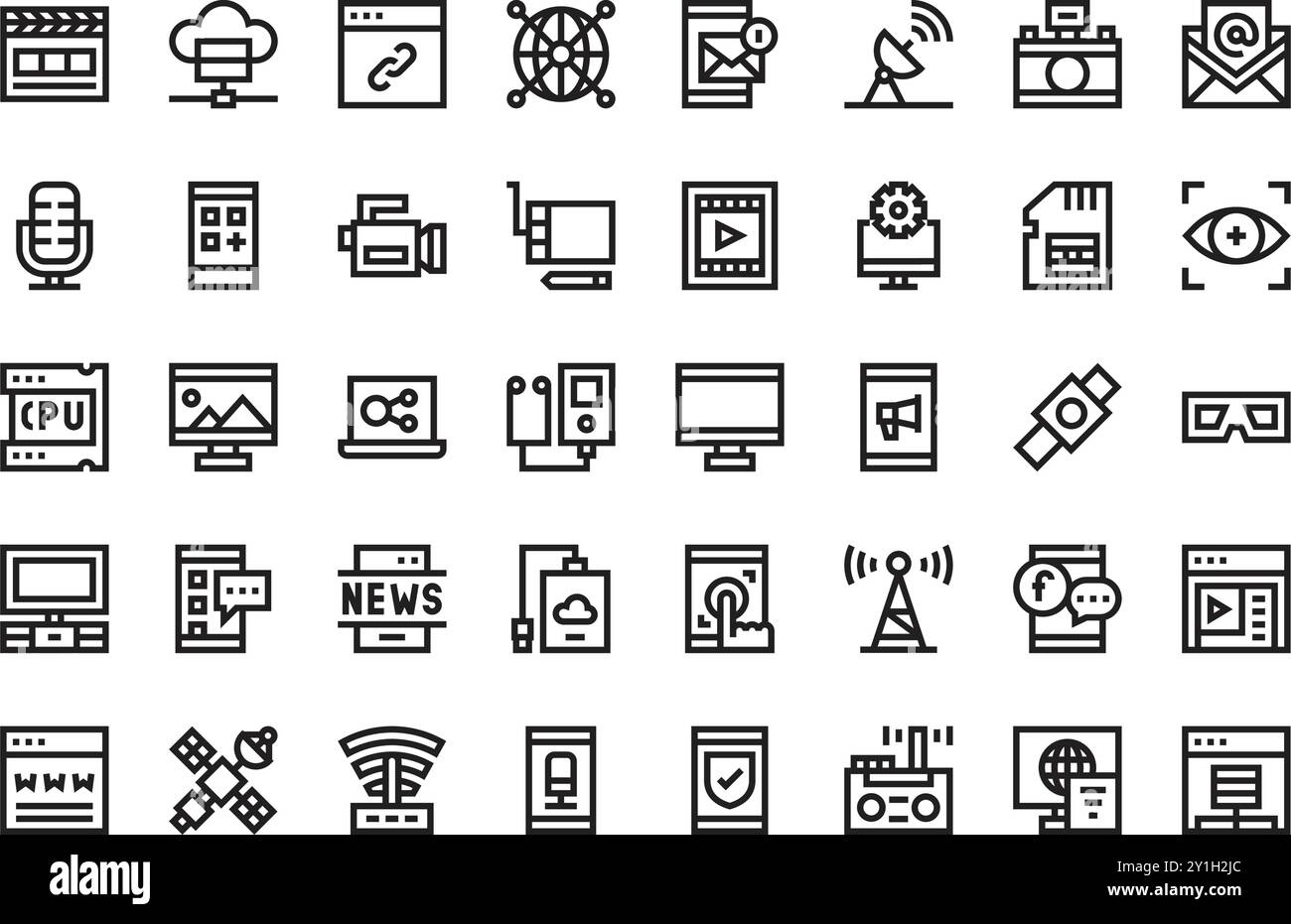 Media technology icons High-Quality Vector Icons Collection with ...