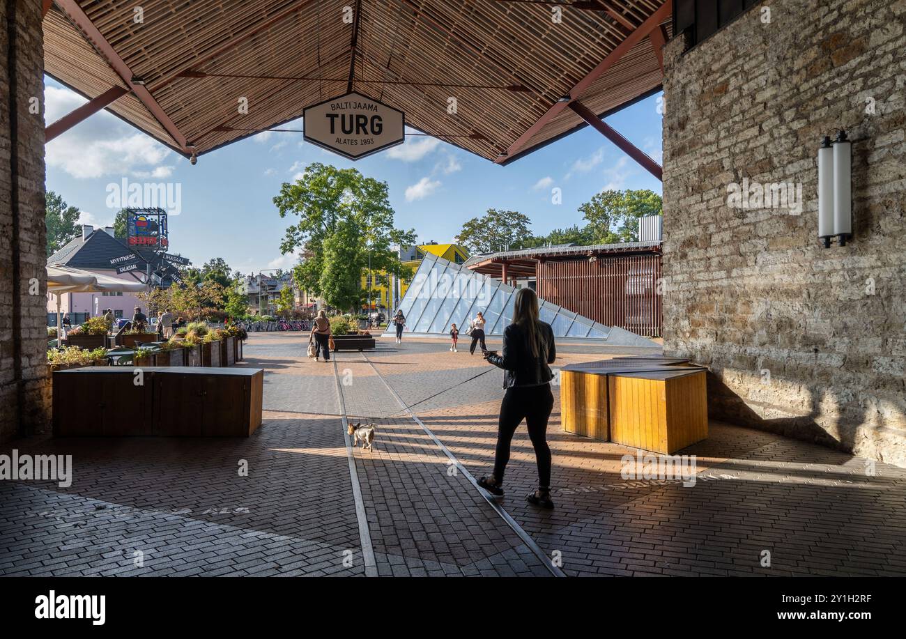 Visitors to the renewed Rotermann Quarter in Tallinn,Estonia,Europe ...