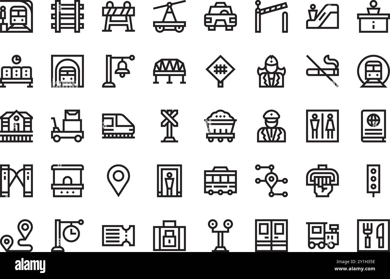 Train station icons High-Quality Vector Icons Collection with Editable ...
