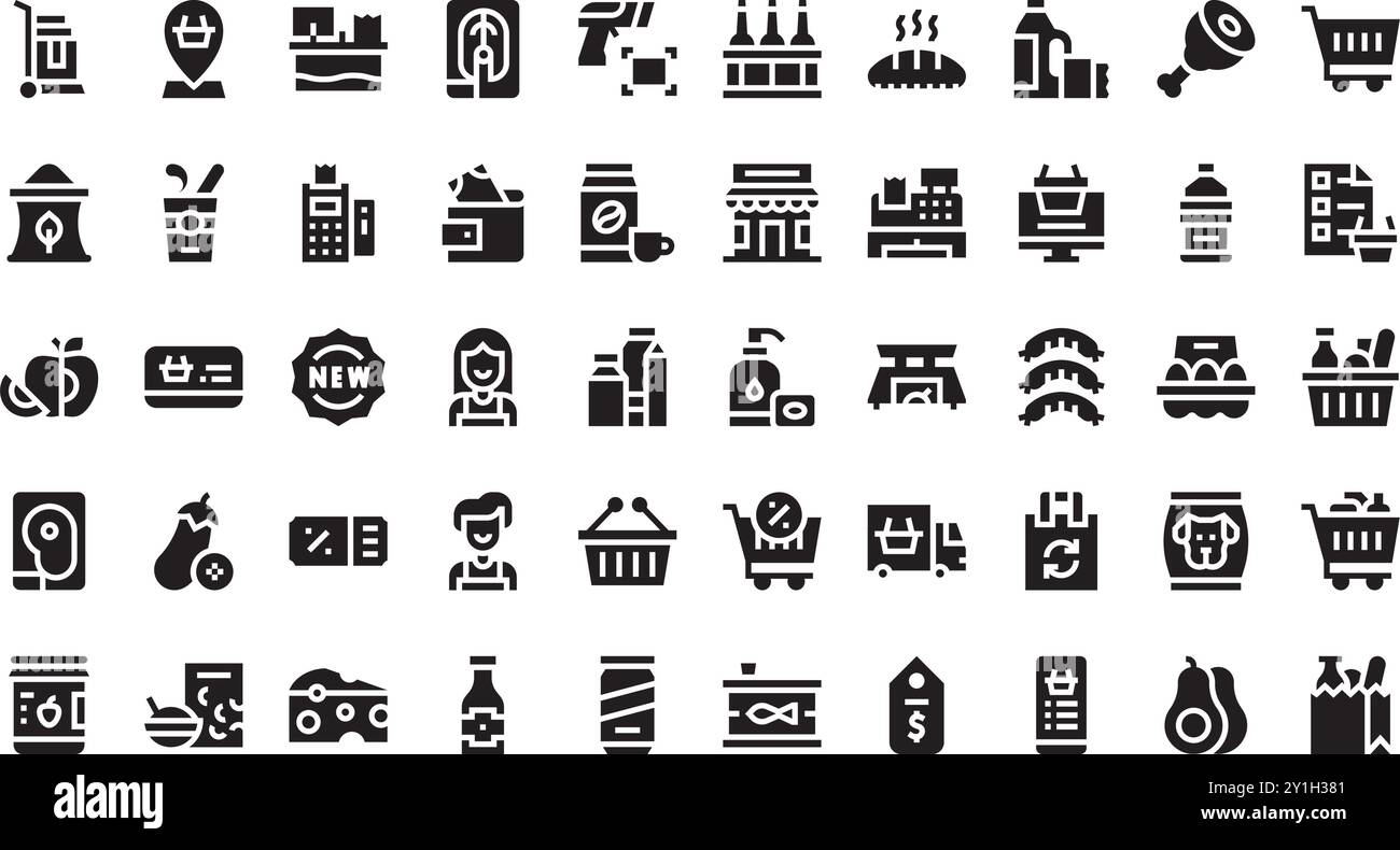 Grocery icons High-Quality Vector Icons Collection with Editable Stroke ...