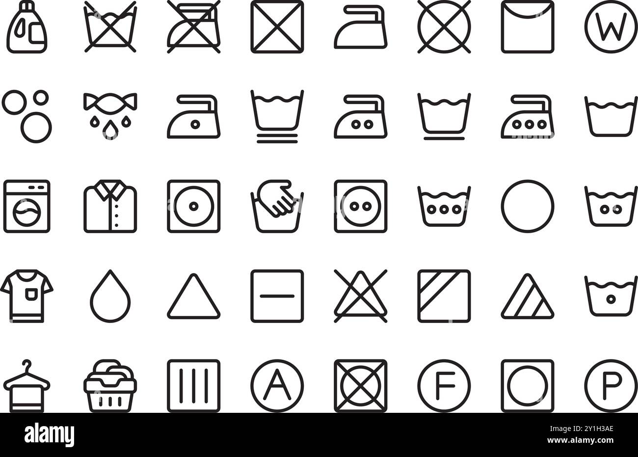 Laundry washing icons High-Quality Vector Icons Collection with ...