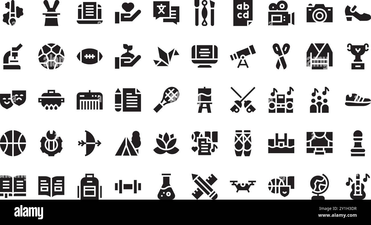 Extracurricular activities icons High-Quality Vector Icons Collection with Editable Stroke ...