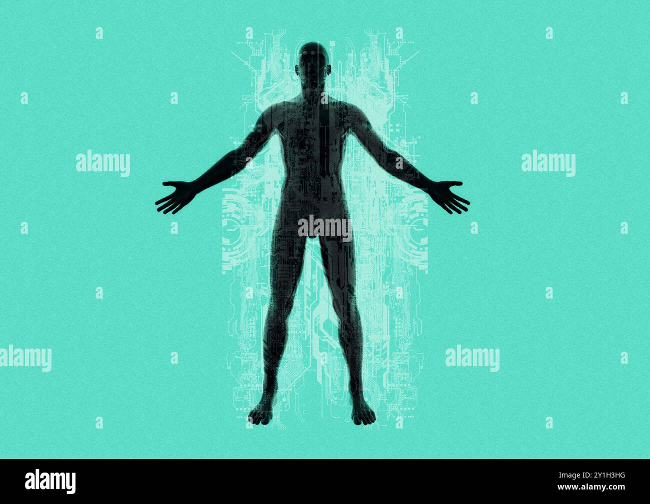 Humans and technology, conceptual illustration Stock Photo - Alamy