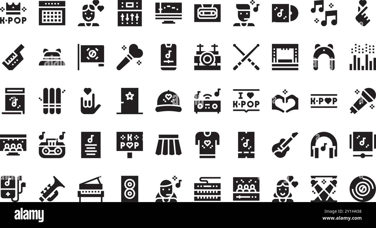 K-pop icons High-Quality Vector Icons Collection with Editable Stroke ...