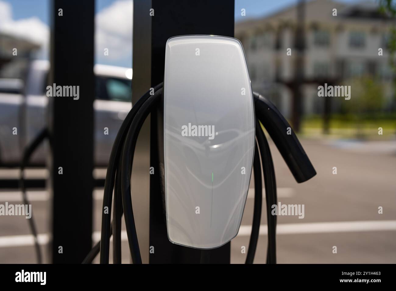 EV Car. Transportation EV. Electric car. Charging Station with the ...