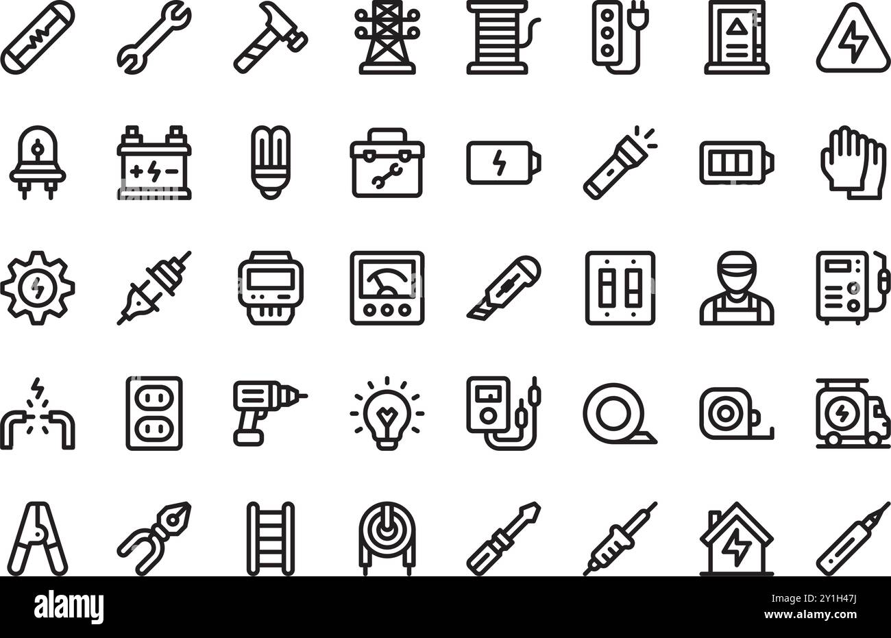 Electrician tools icons High-Quality Vector Icons Collection with ...