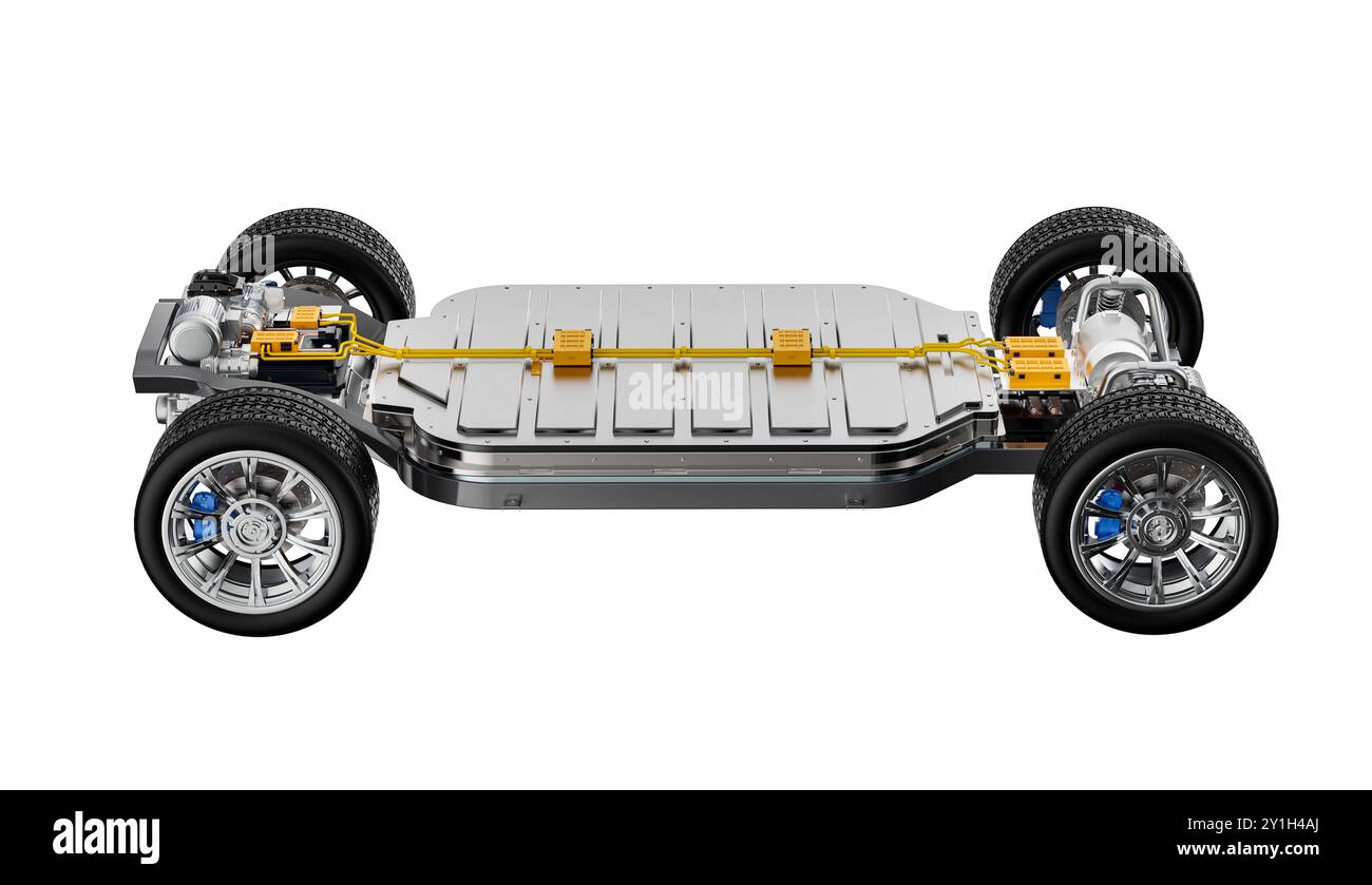 3d rendering electric vehicle battery or pack of lithium-ion pouch ...