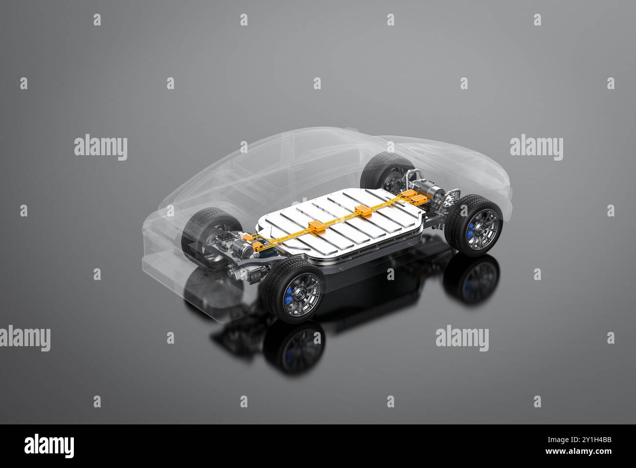 3d rendering electric vehicle battery or pack of lithium-ion pouch ...