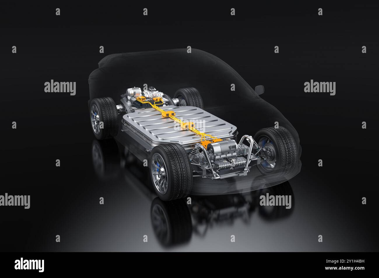 3d rendering electric vehicle battery or pack of lithium-ion pouch ...
