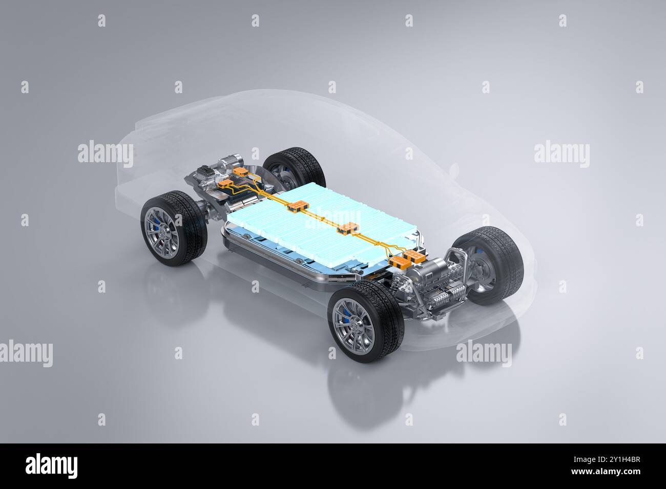 3d rendering electric vehicle battery or pack of lithium-ion pouch ...