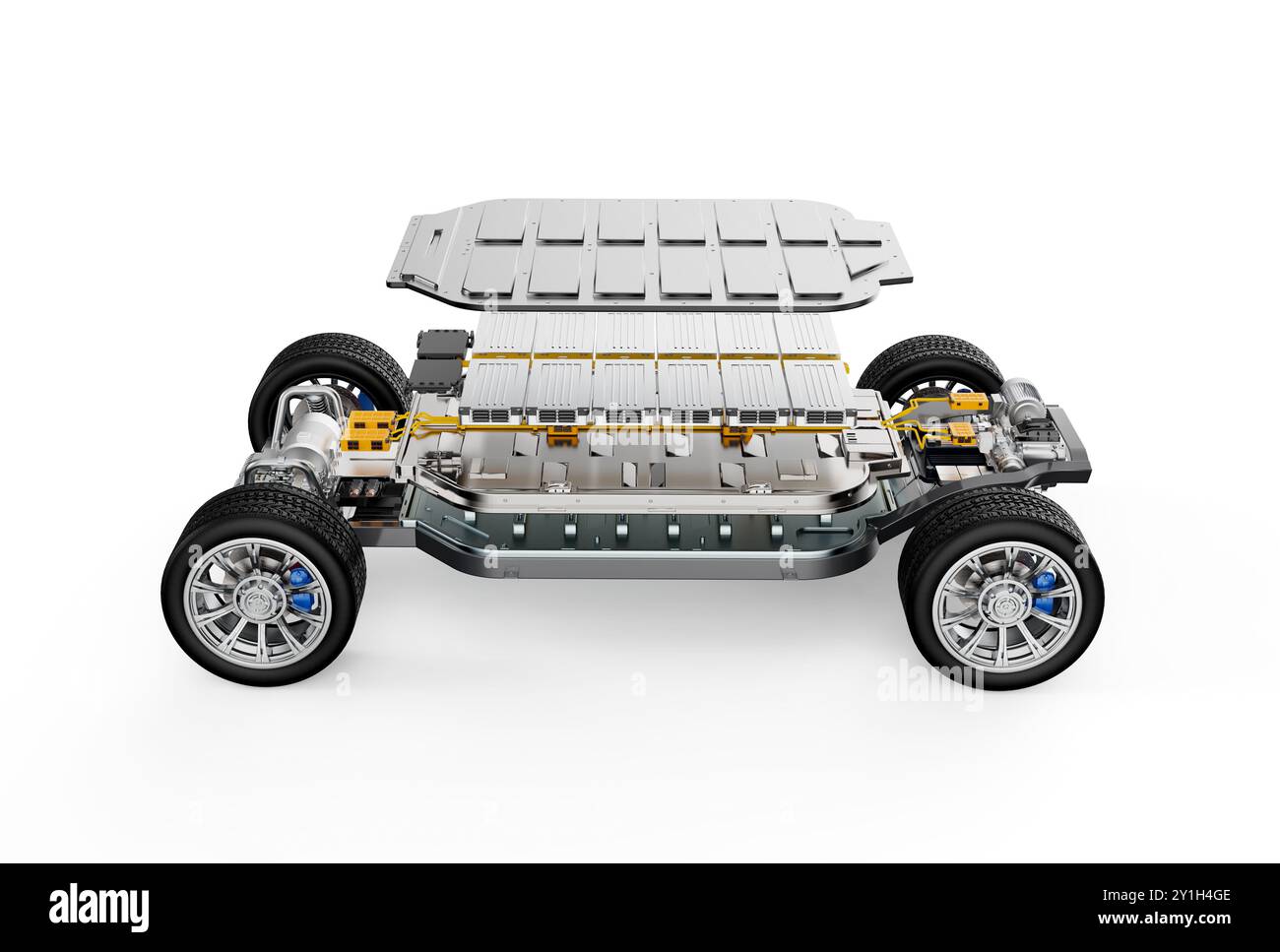 3d rendering exploded view of electric vehicle battery or pack of ...