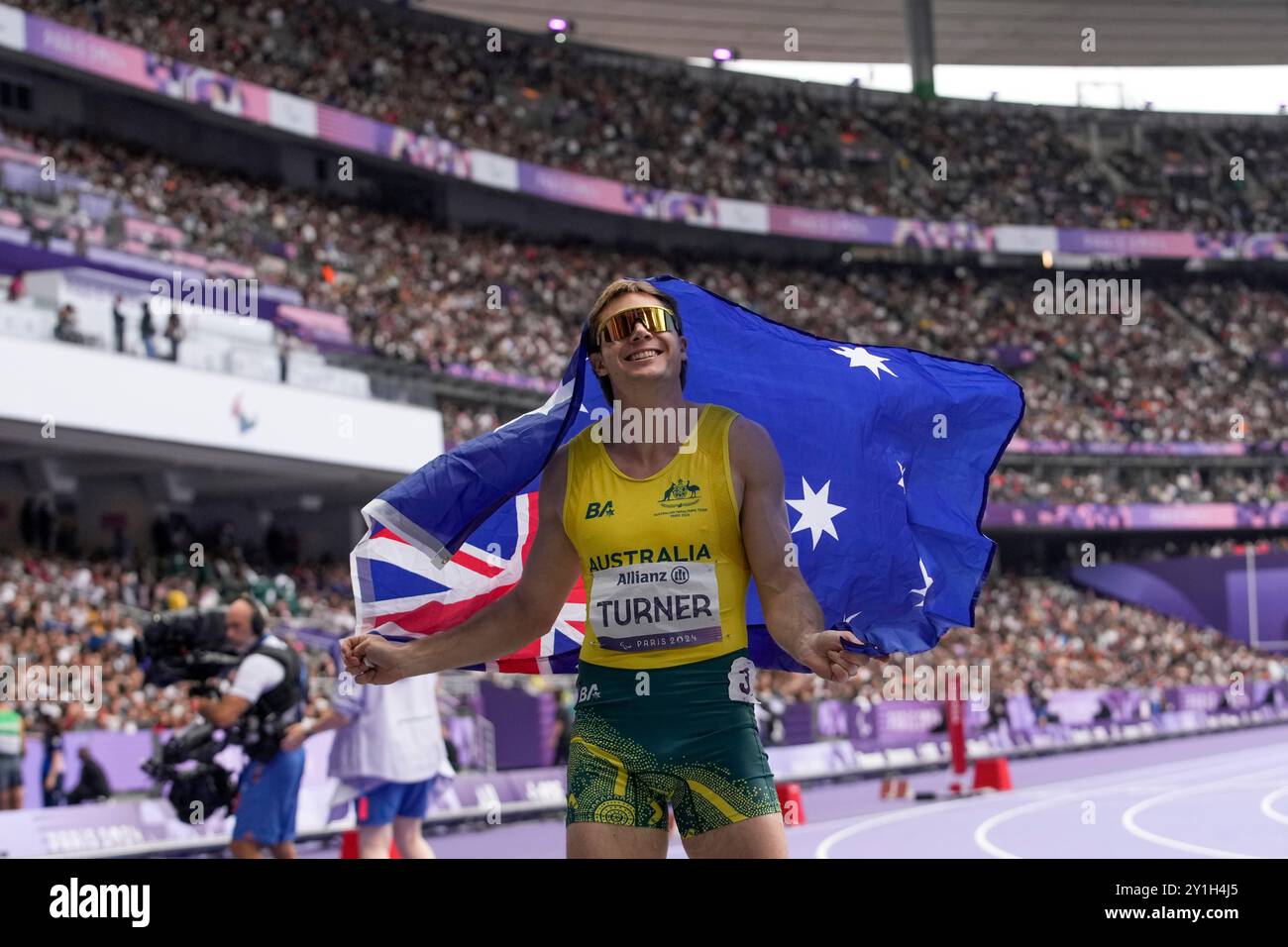 Australia's James Turner celebrates after winning the Men's 100 M. T36 ...