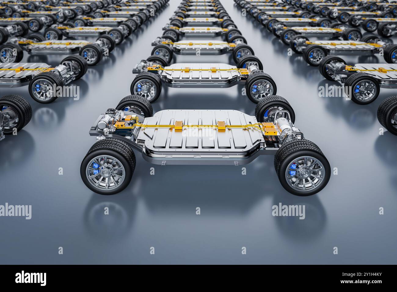 3d rendering group of electric vehicle battery or pack of lithium-ion ...