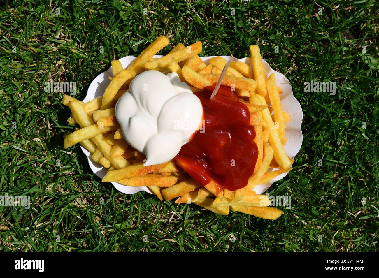 Pommes Frites sind frittierte Stäbchen aus Kartoffeln. Ursprünglich in ...