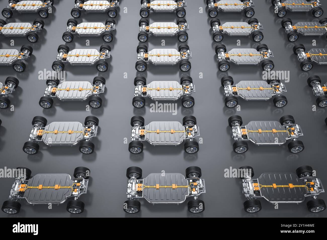 3d rendering group of electric vehicle battery or pack of lithium-ion ...