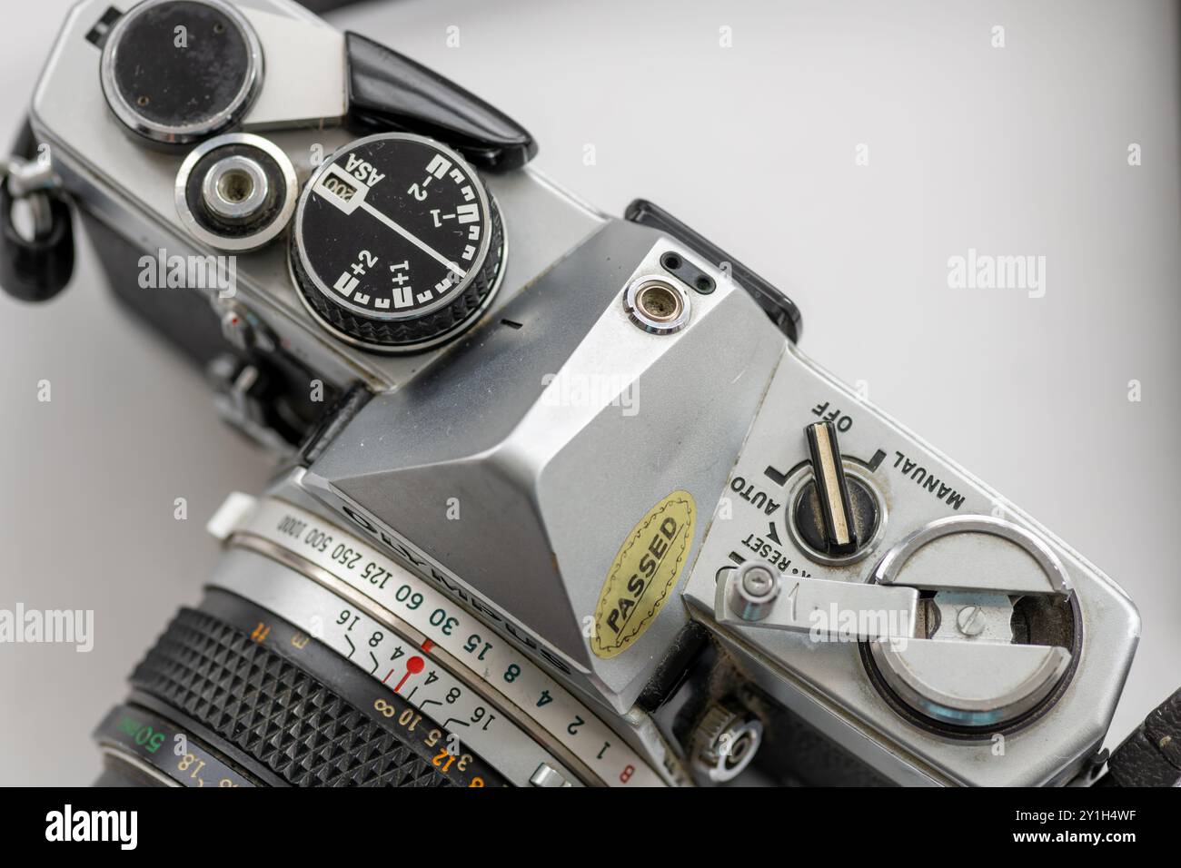 Top view of a vintage SLR photo camera isolated in white Stock Photo ...